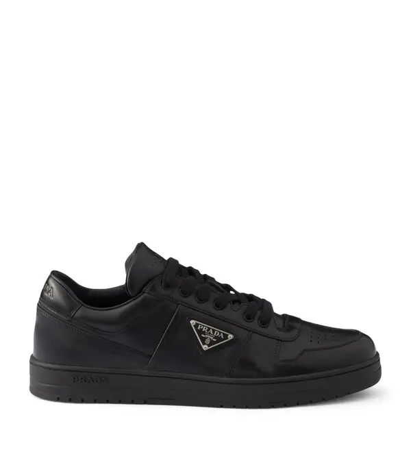 Prada Leather Downtown Sneakers - Black