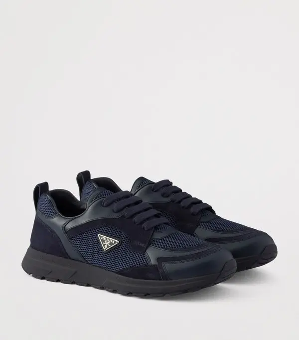 Prada Mesh-leather Prax Sneakers