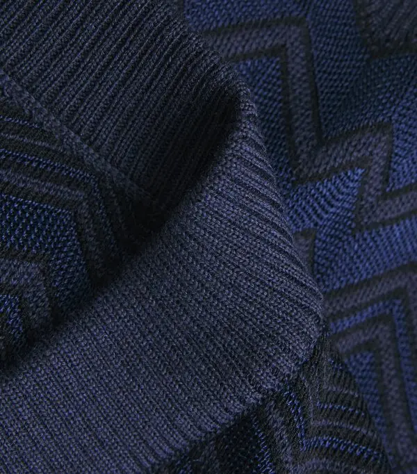 Missoni Chevron V-neck Sweater - Navy