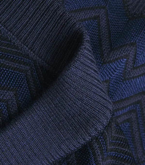 Missoni Chevron V-neck Sweater - Navy
