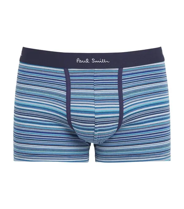 Paul Smith Stretch-organic Cotton Signature Stripe Trunks - Navy