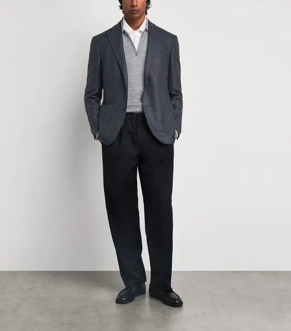 Corneliani Wool Mouliné Check Blazer