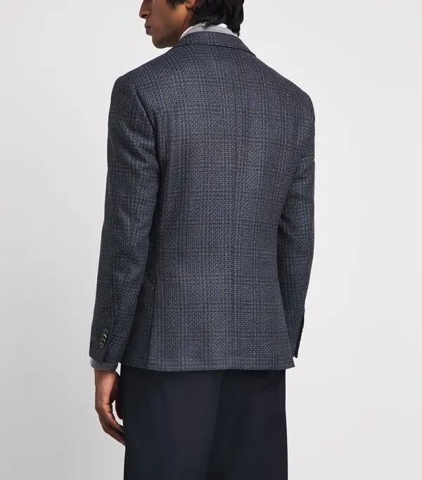 Corneliani Wool Mouliné Check Blazer