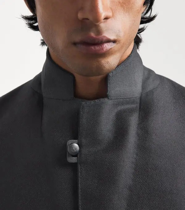 Corneliani Leather-trim Wool-cashmere Blazer