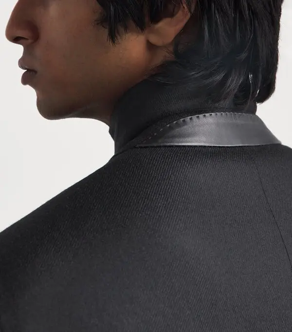Corneliani Leather-trim Wool-cashmere Blazer
