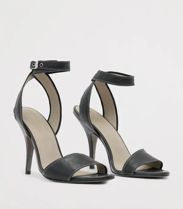 ALLSAINTS Leather Vera Heeled Sandals - Black