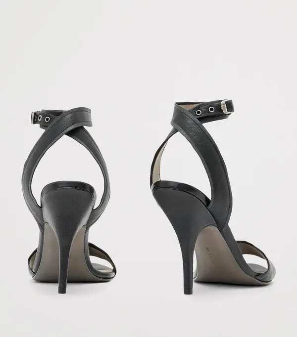 ALLSAINTS Leather Vera Heeled Sandals - Black