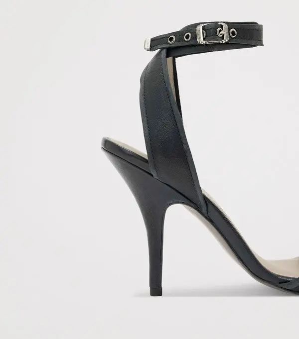 ALLSAINTS Leather Vera Heeled Sandals - Black