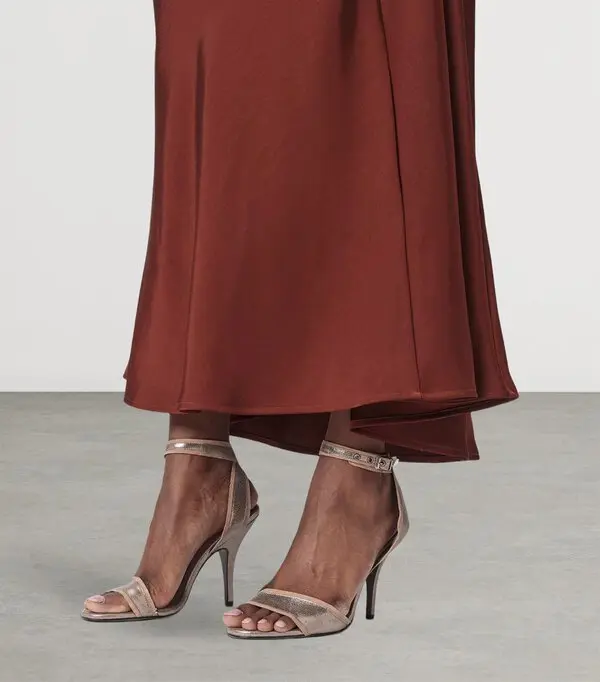 ALLSAINTS Metallic Leather Vera Heeled Sandals