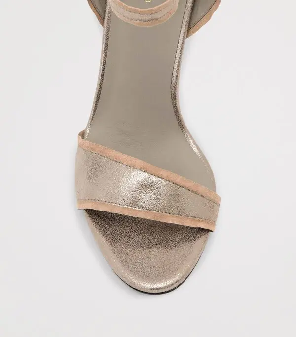 ALLSAINTS Metallic Leather Vera Heeled Sandals