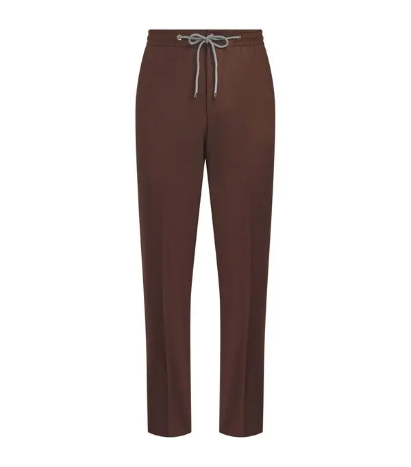 Corneliani Virgin Wool-blend Slim Tailored Trousers - Brown