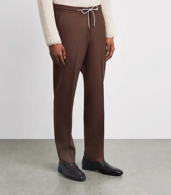 Corneliani Virgin Wool-blend Slim Tailored Trousers