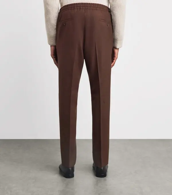 Corneliani Virgin Wool-blend Slim Tailored Trousers