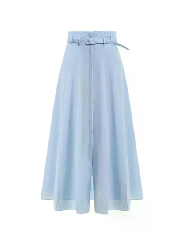 Gabriela Hearst Belted Midi Skirt - Blue