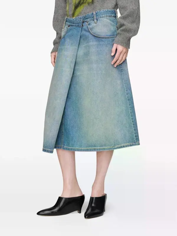 MAISON MARGIELA Wrap-design Denim Midi Skirt