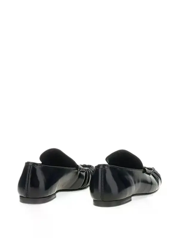 ALOHAS Gathered Penny Loafers - Black