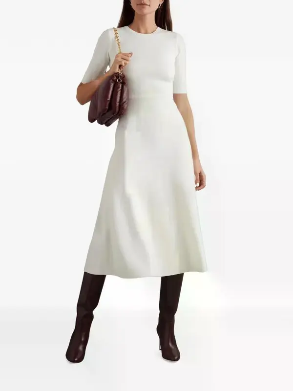 Gabriela Hearst Short Sleeve Midi Dress - Neutrals