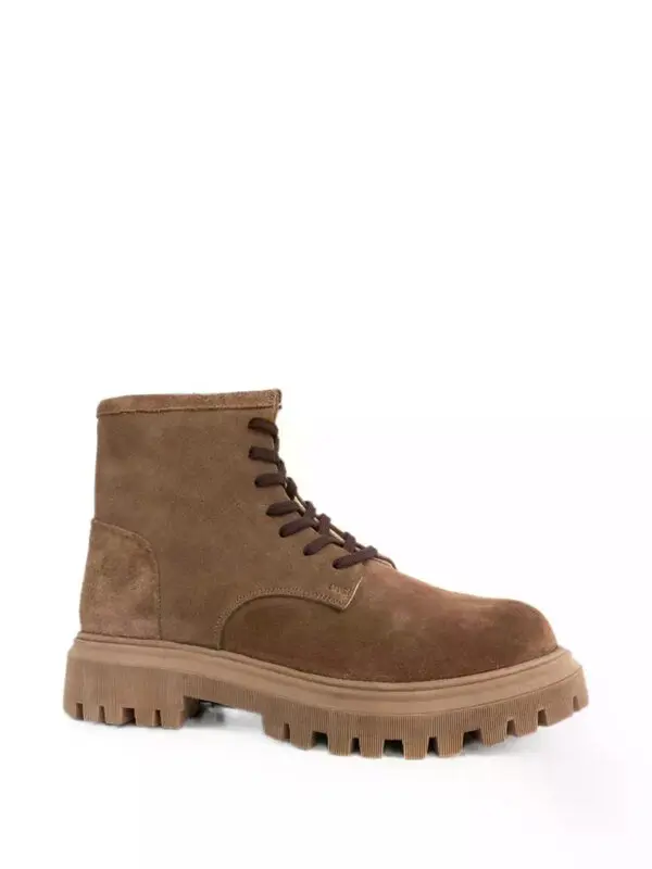SERGIO MORETTI FIRENZE Lace-up Suede Ankle Boots