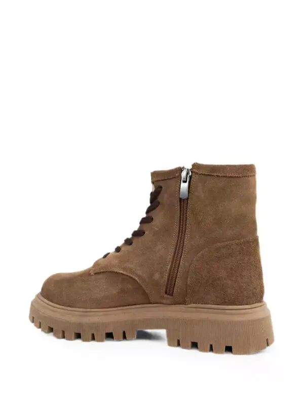 SERGIO MORETTI FIRENZE Lace-up Suede Ankle Boots
