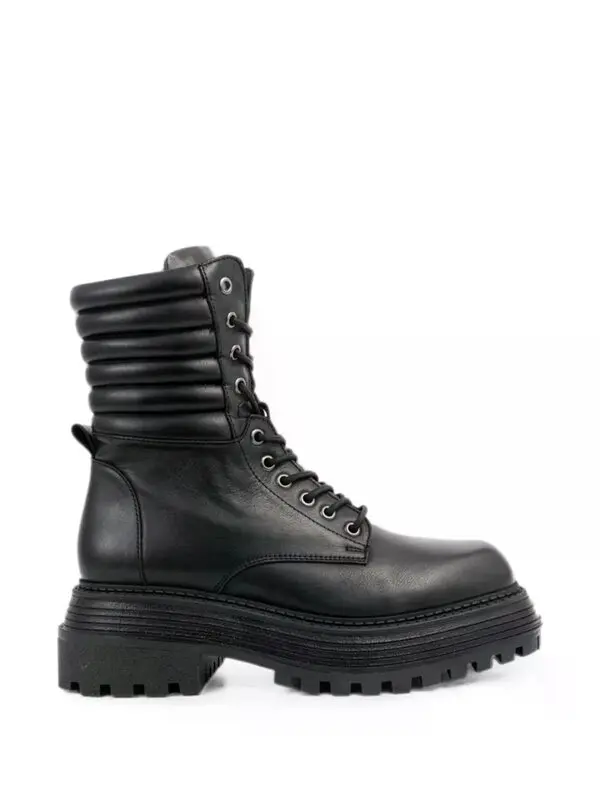 SERGIO MORETTI FIRENZE Padded-collar Lace-up Ankle Boots - Black