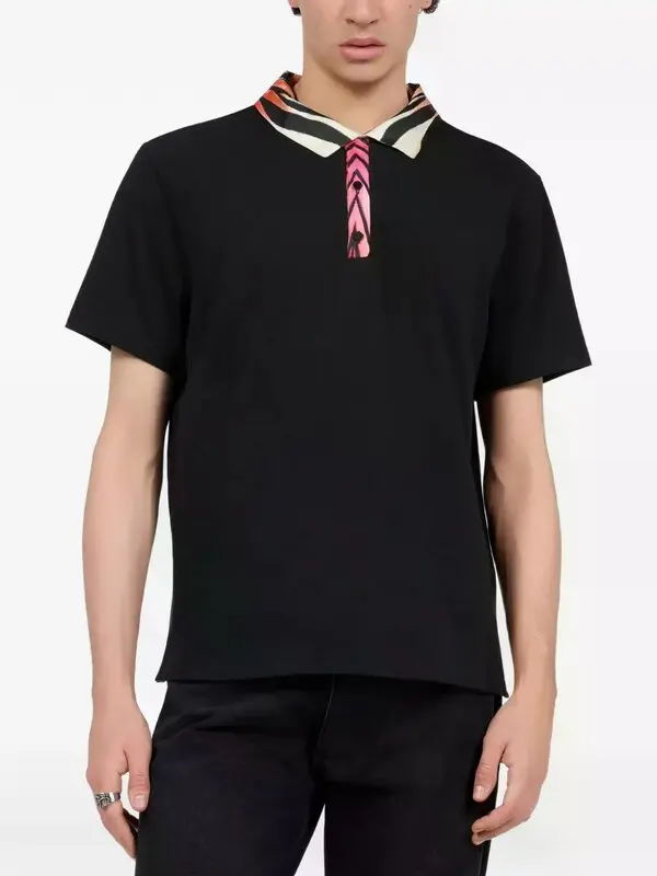 Roberto Cavalli Ray Of Paradise Collar Polo Shirt - Black