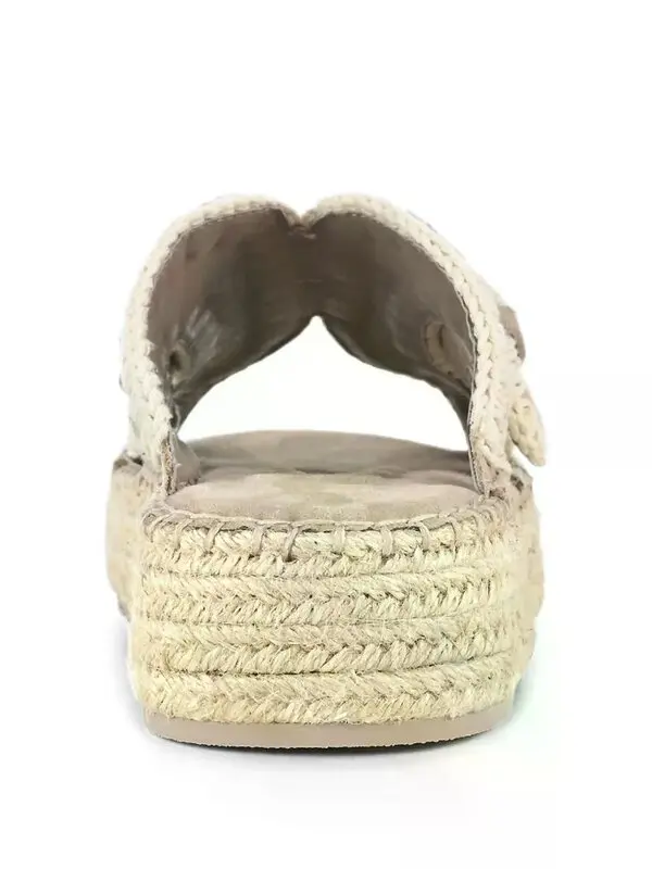 Mou Crochet-stitch Buckled Sandals