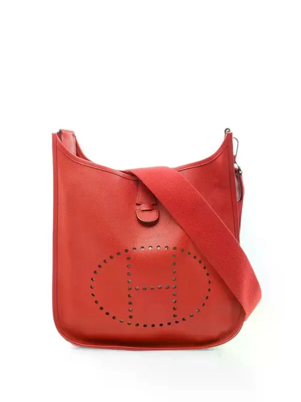 Hermès 2000s 2 De Pm Evelyn Perforated-logo Leather Shoulder Bag - Red