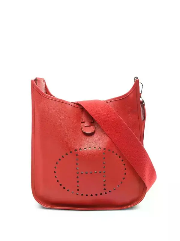 Hermès 2000s 2 De Pm Evelyn Perforated-logo Leather Shoulder Bag - Red
