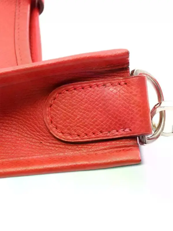 Hermès 2000s 2 De Pm Evelyn Perforated-logo Leather Shoulder Bag - Red