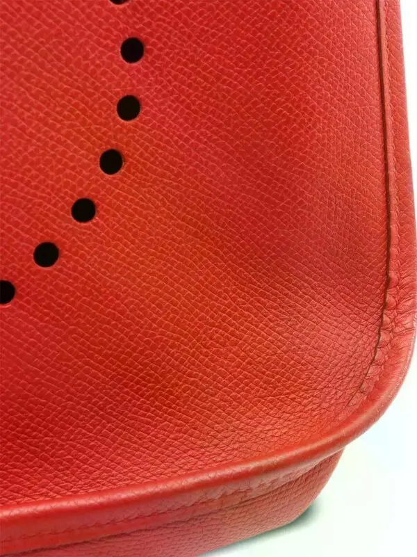 Hermès 2000s 2 De Pm Evelyn Perforated-logo Leather Shoulder Bag - Red