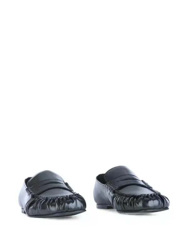 ALOHAS Aven Ruched Penny Loafers - Black