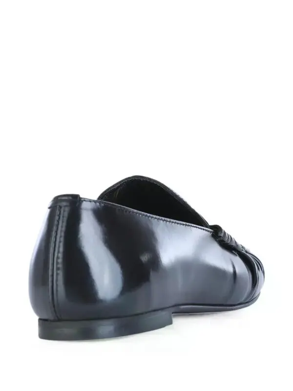 ALOHAS Aven Ruched Penny Loafers - Black