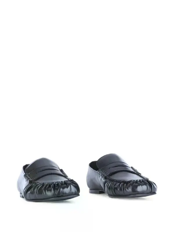 ALOHAS Aven Ruched Penny Loafers - Black