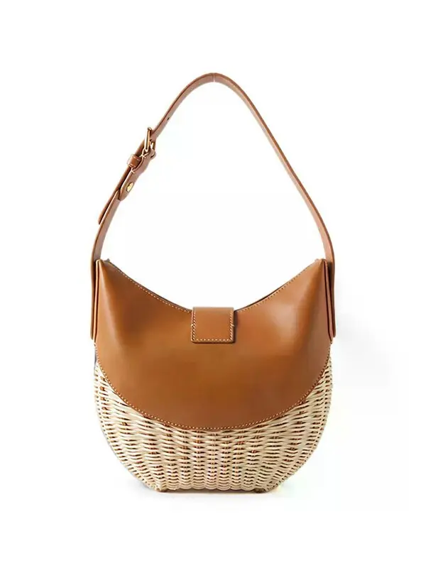 Rodo Small Paris Wicker Leather Tote Bag