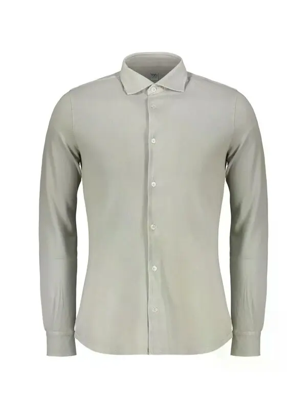 Fedeli Button-up Long-sleeve Shirt - Grey