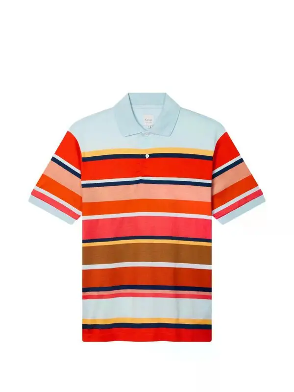 Paul Smith Bold Stripe Cotton Polo Shirt - Orange