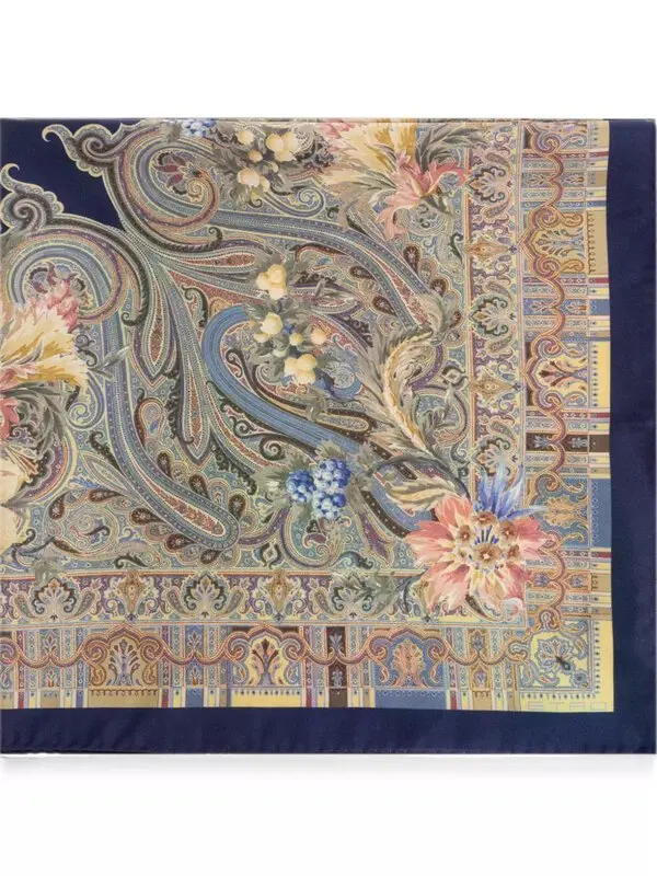 Etro Paisley-pattern Scarf - Blue