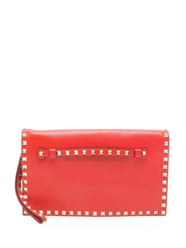 Valentino Garavani 2010s Rockstud Clutch Bag - Red