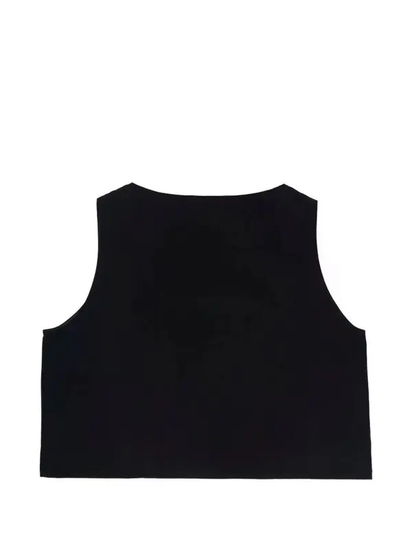 MOUTAKI Asymmetric-hem Cropped Top - Black