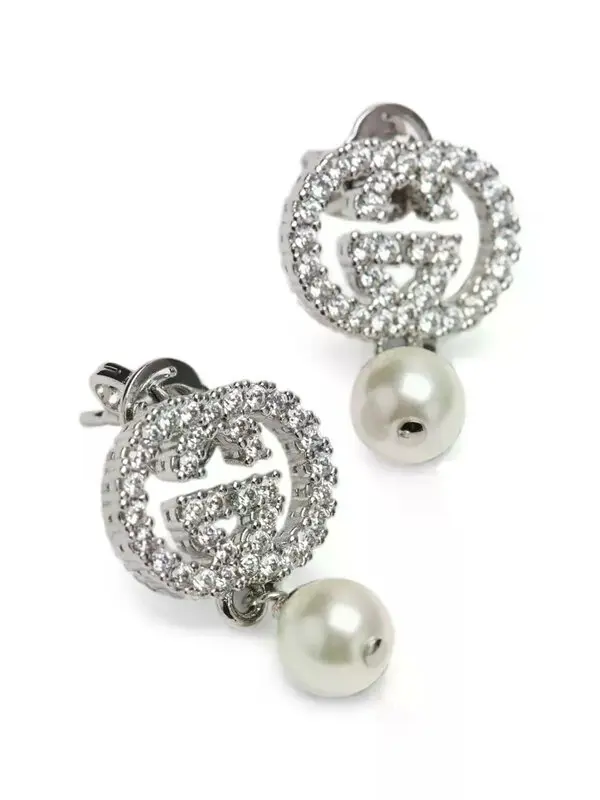 Gucci Interlocking G Pearl-pendant Earrings