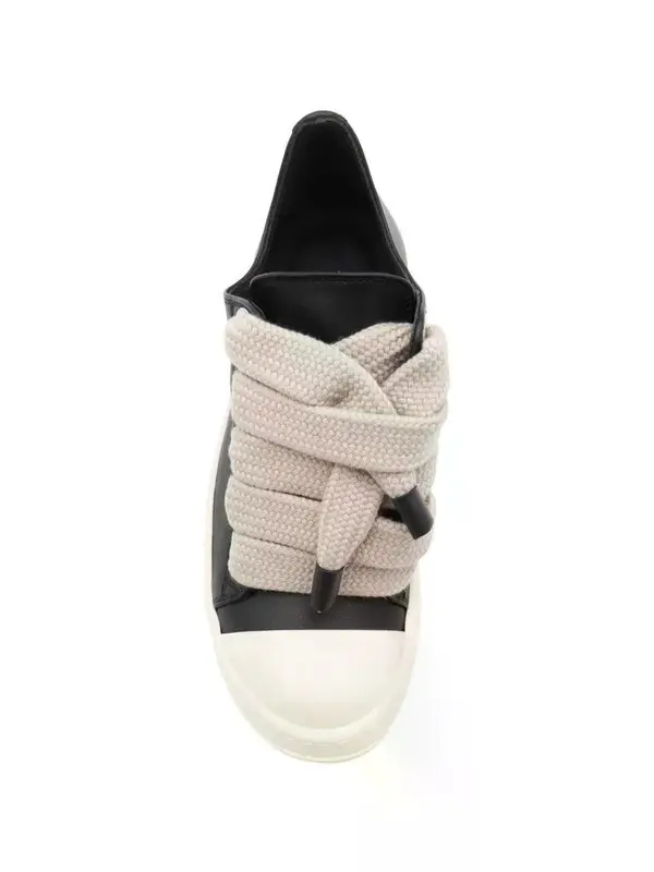 Rick Owens Oversized-lace Leather Sneakers