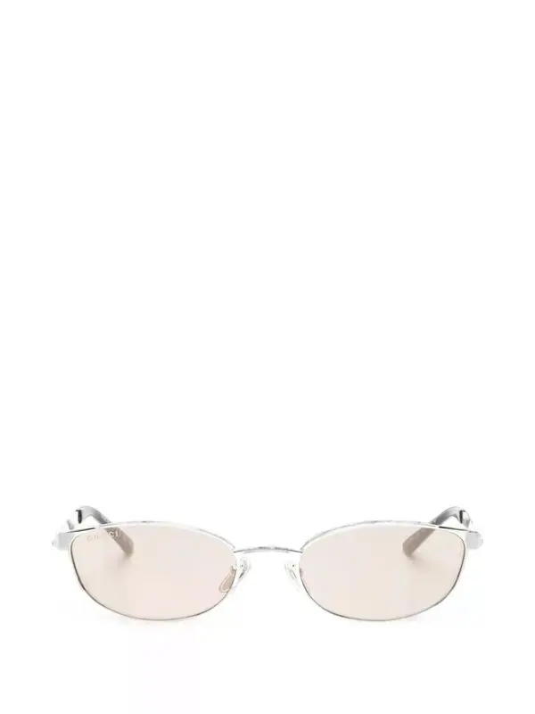 Gucci Interlocking G Oval-frame Sunglasses - Silver