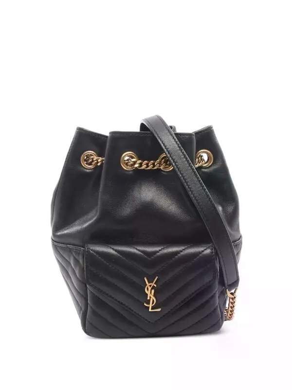 Saint Laurent 2010s Mini Joe Quilted Bucket Bag - Black