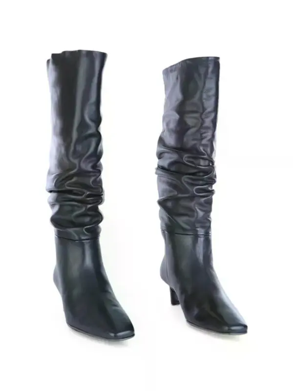 ALOHAS Kalila Slouchy Leather Boots - Black