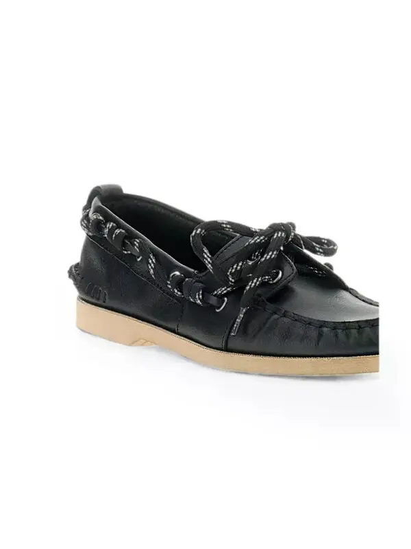 GOLDEN GOOSE Lace-up Leather Loafers - Black