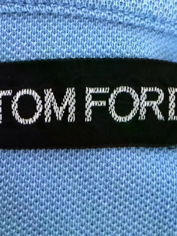 TOM FORD Piqué Short-sleeve Polo Shirt - Blue
