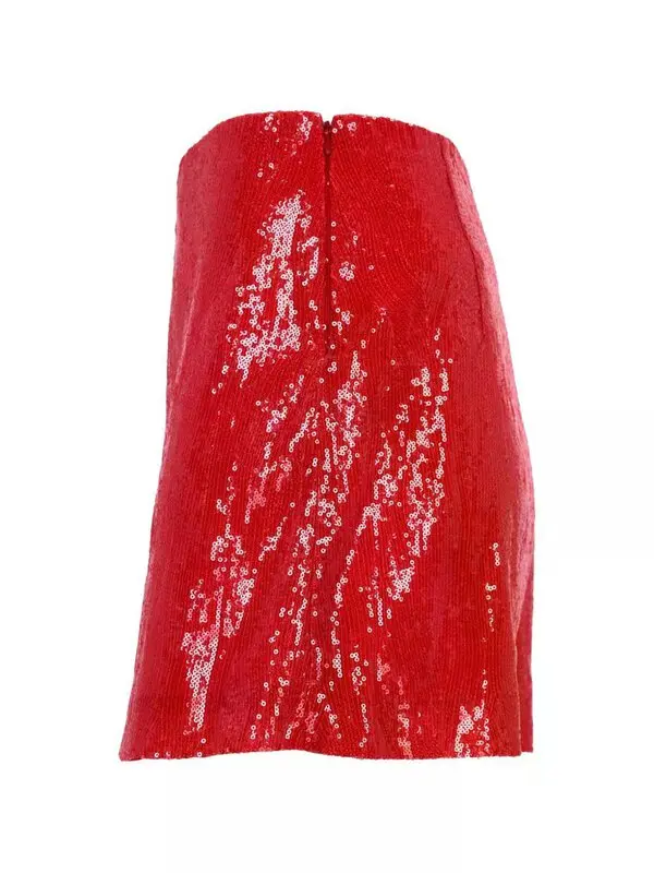 Alberta Ferretti Sequined A-line Mini Skirt - Red