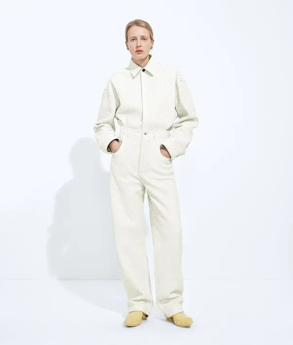 Bottega Veneta Intrecciato Leather Shirt - Chalk