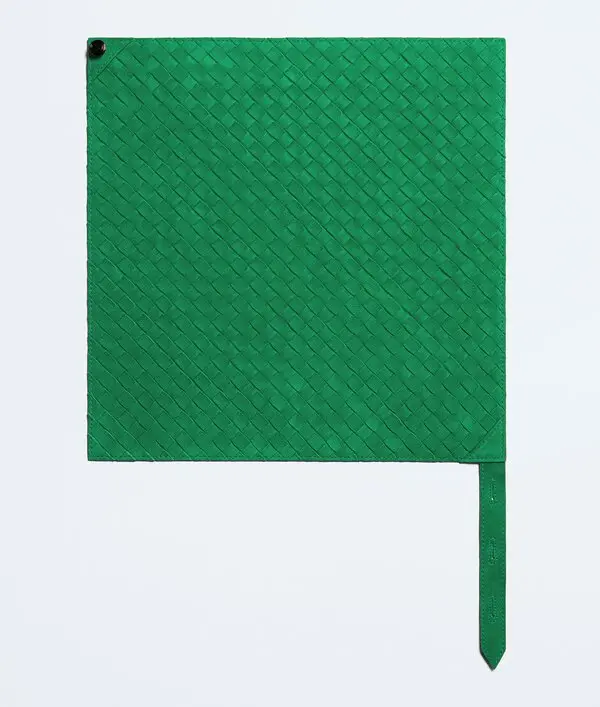 Bottega Veneta Leather Intrecciato Foulard - Grass Green