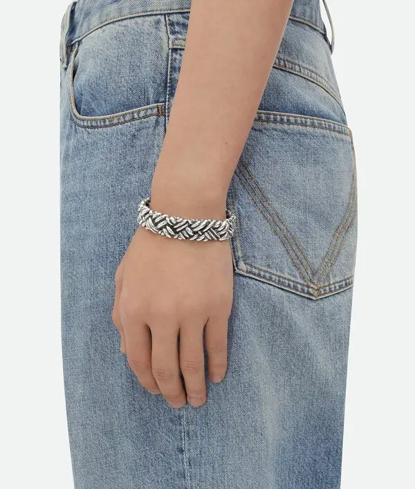 Bottega Veneta Intreccio Medium Cuff Bracelet